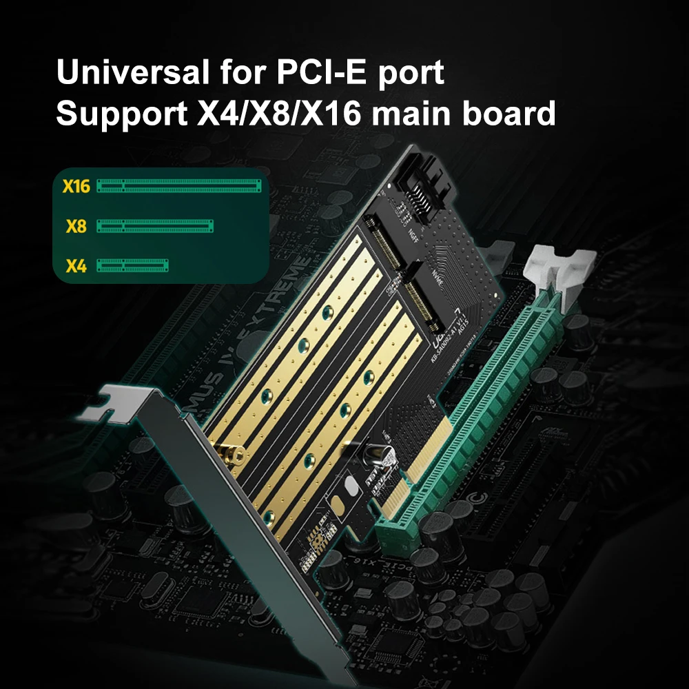 Portable M.2 Ssd Nvme (m Key) And Sata (b Key) To Pci-e 3.0 X 4 ...