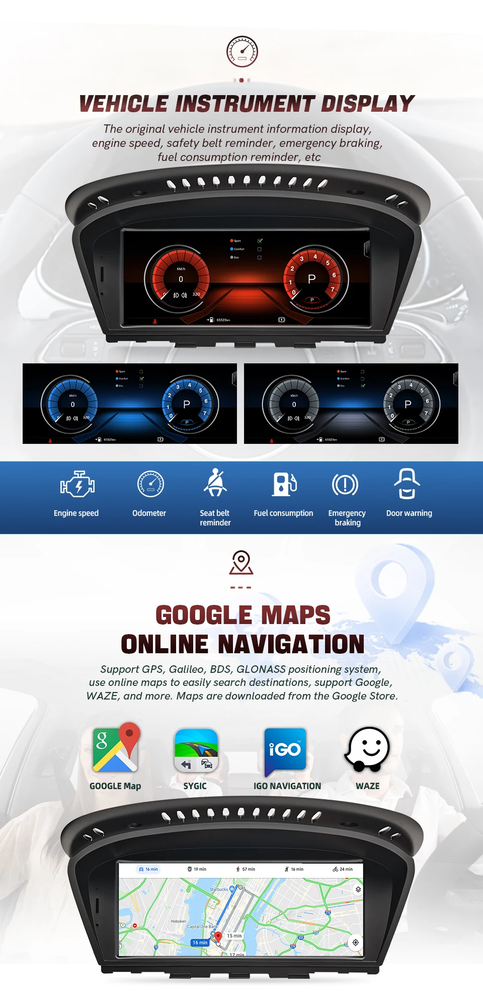 Factory Android 13 8.8 Inch 128gb Car Screen 8 Core Carplay For Bmw 5 3 ...