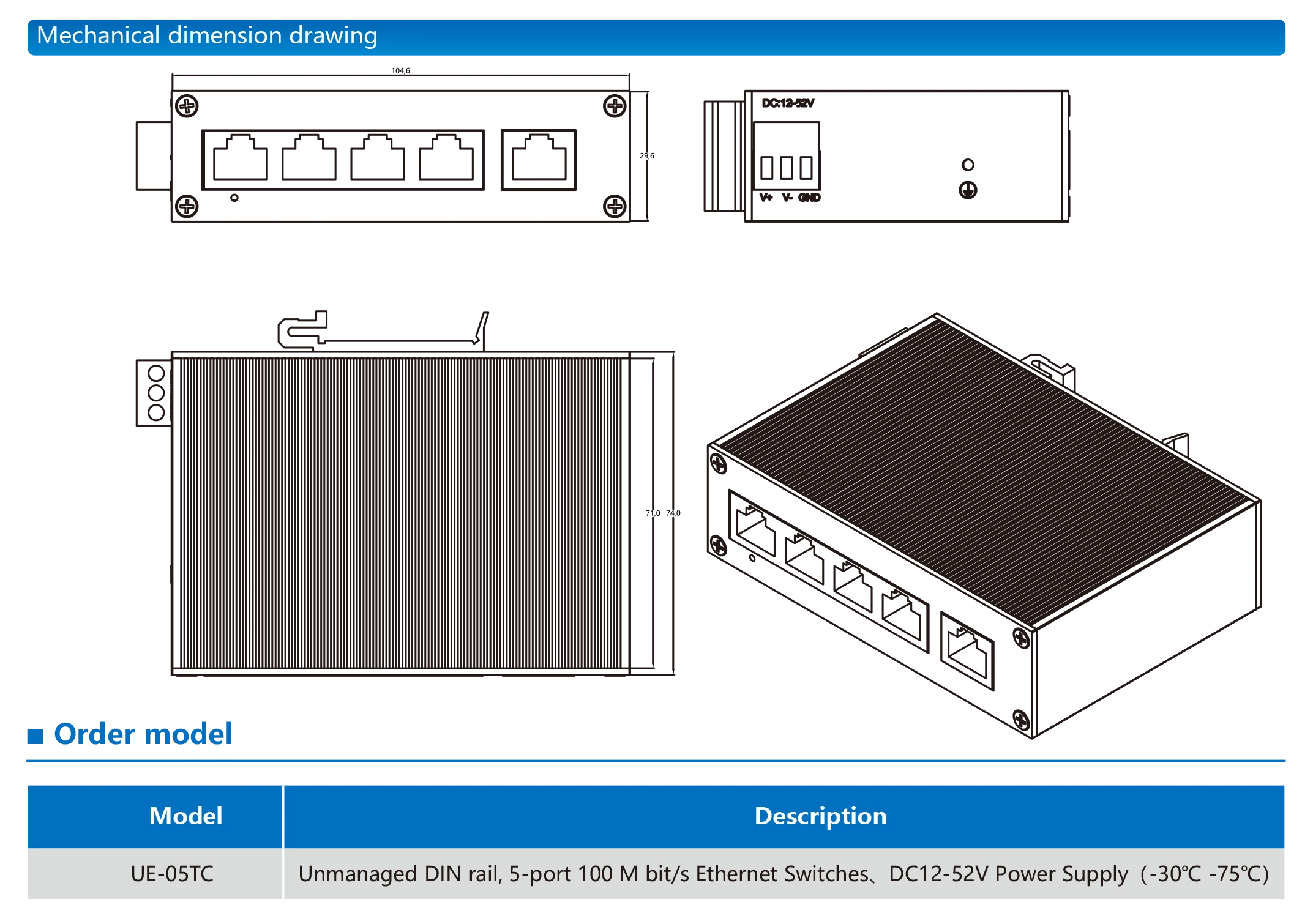 KRONZ New Industrial Ethernet Switch POE 10/100/1000 M Bit/s DIN Rail ...