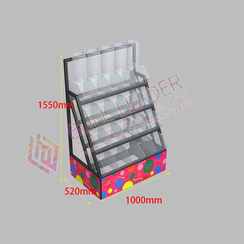 Large Candy Display Stand with Acrylic Bins - BL0216