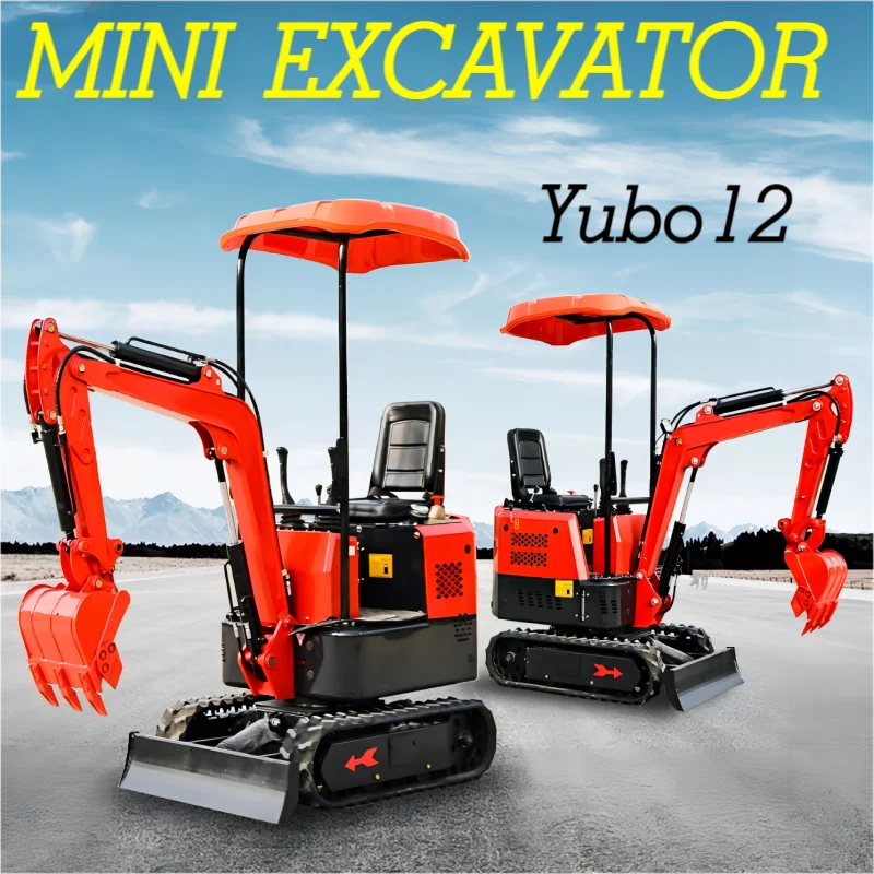 9kw/12.5 Hp Backhoe 0.8t Construction Digging Trenches Earthwork ...