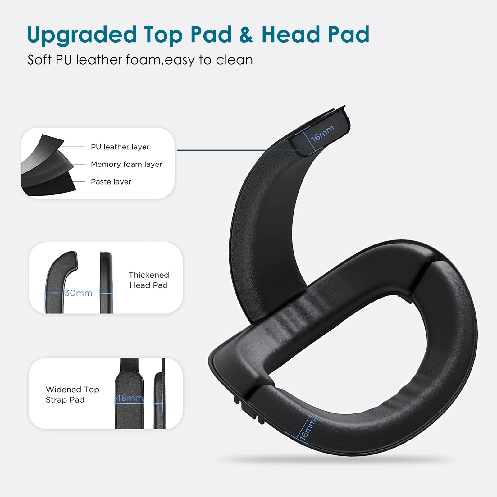 Vr Elite Strap Adjustment Soft Pu Leather Foam Head Strap Vr ...