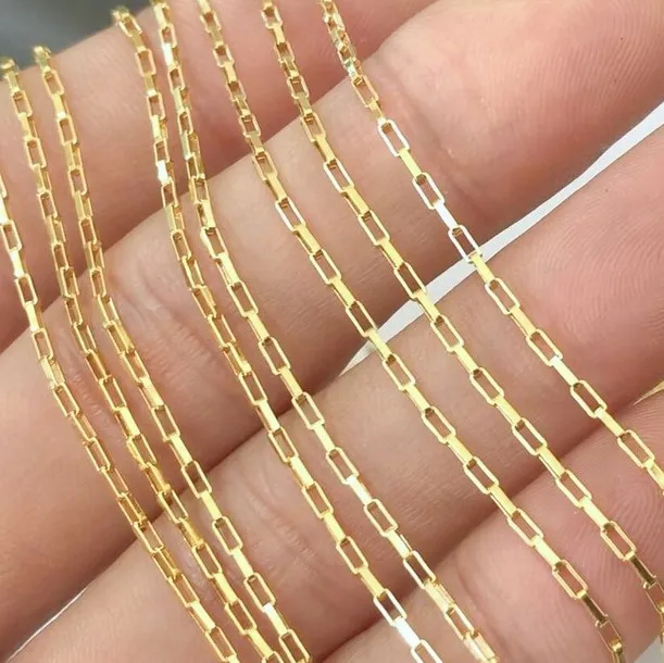 Gold chain Hot Sale Gold Filled 1.5mm Box Chain 14k For Bracelet Necklaces Women Jewelry Making