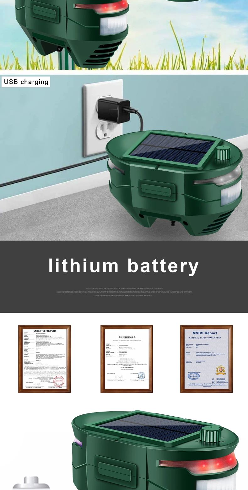 Ultrasonic Logo Custom Garden Bird Sonic Solar Monkey Solar Powered Dog ...