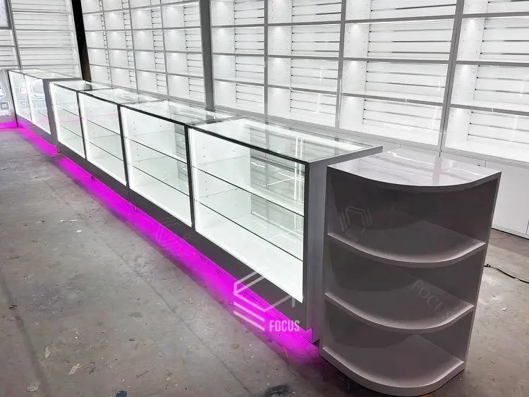 Retail Cabinets Lockable Glass Showcase Smoke Shop Design Custom ...
