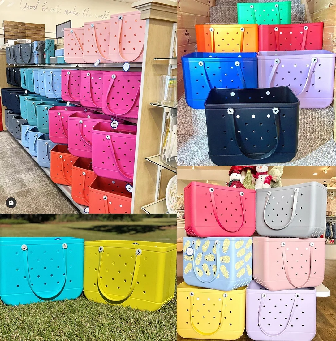 Hot Factory Wholesale Fashion Beach Waterproof Eva Silicone Summer Rubber Handbags Custom Logo ...