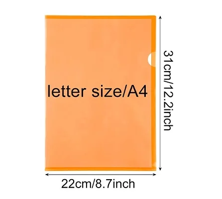 Plastic Transparent Color L-Type Folders - Safe & Durable