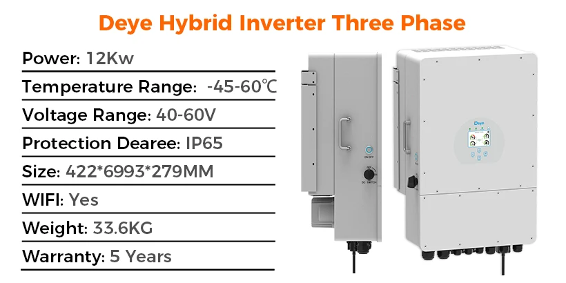 Deye Hybrid Inverter SUN-12K-SG04LP3-EU Three Phase 12 KW Wechselrichter 3 Phasen 48v 12KW Solar ...