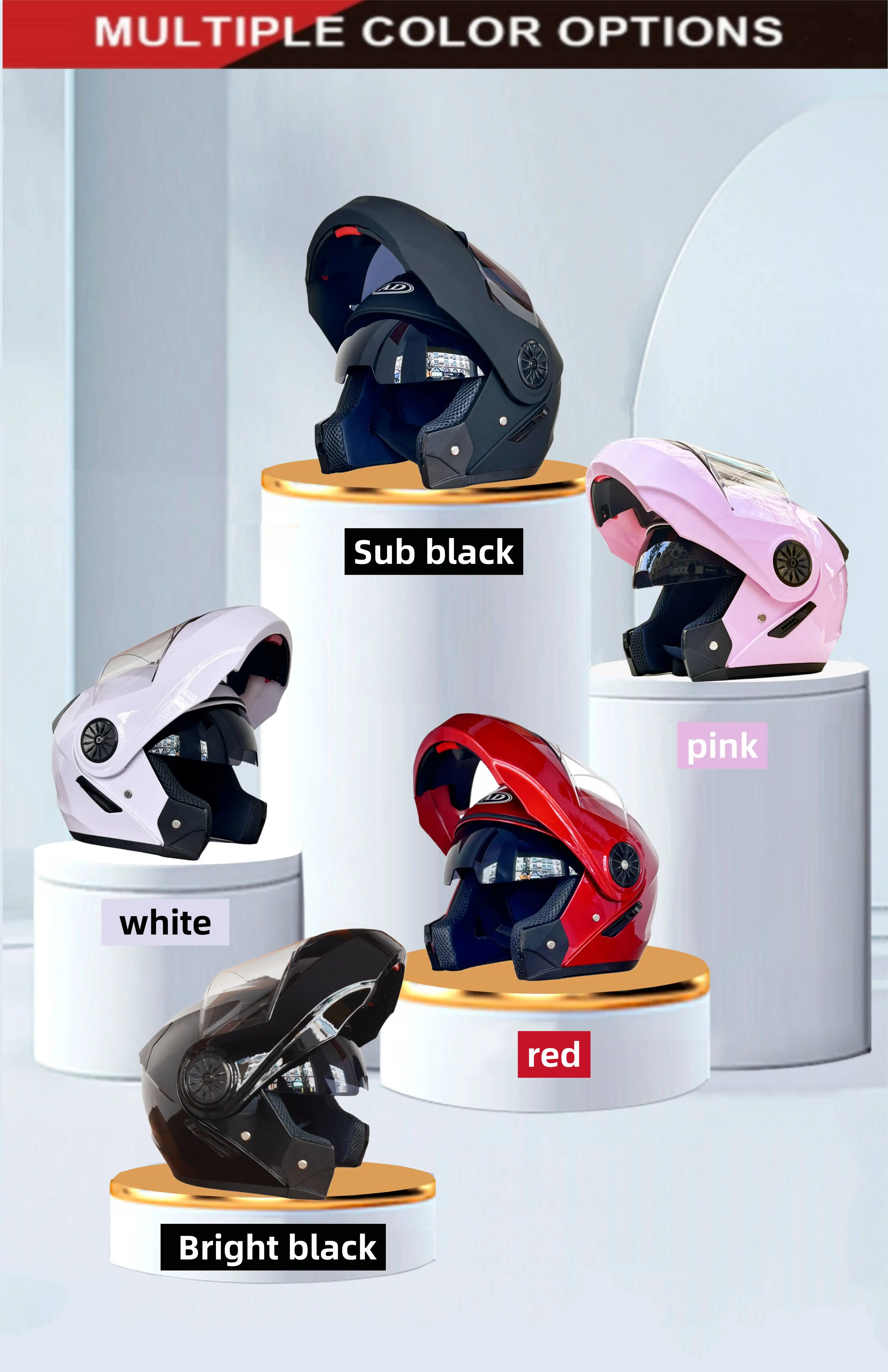 Latest Abs Eps Motorcycle Helmets Modular Reversed Up Double Lens Full ...