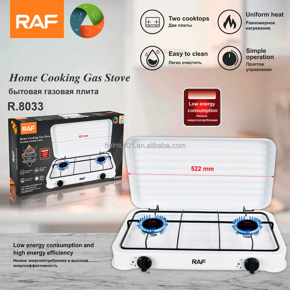 RAF 2 Burner Gas Stove Cooktop - Portable Easy to Clean Gas Cooking ...