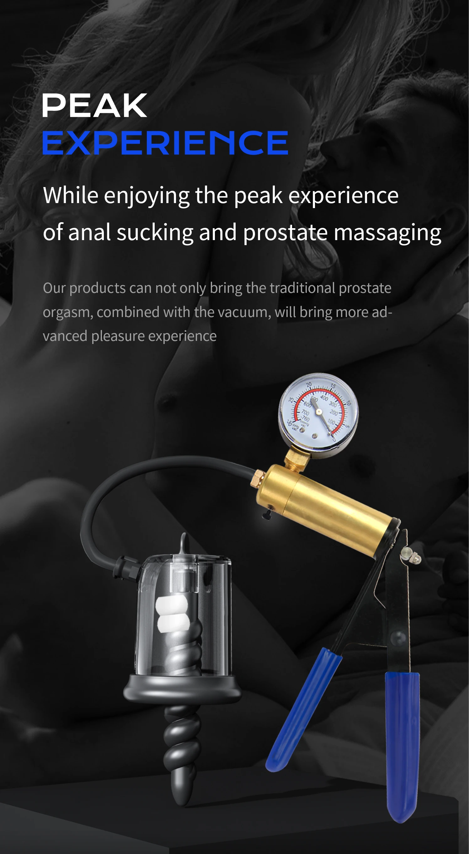 Manual Rosebud Vacuum Pump PRO Series 3 Plug Set for Masturbation