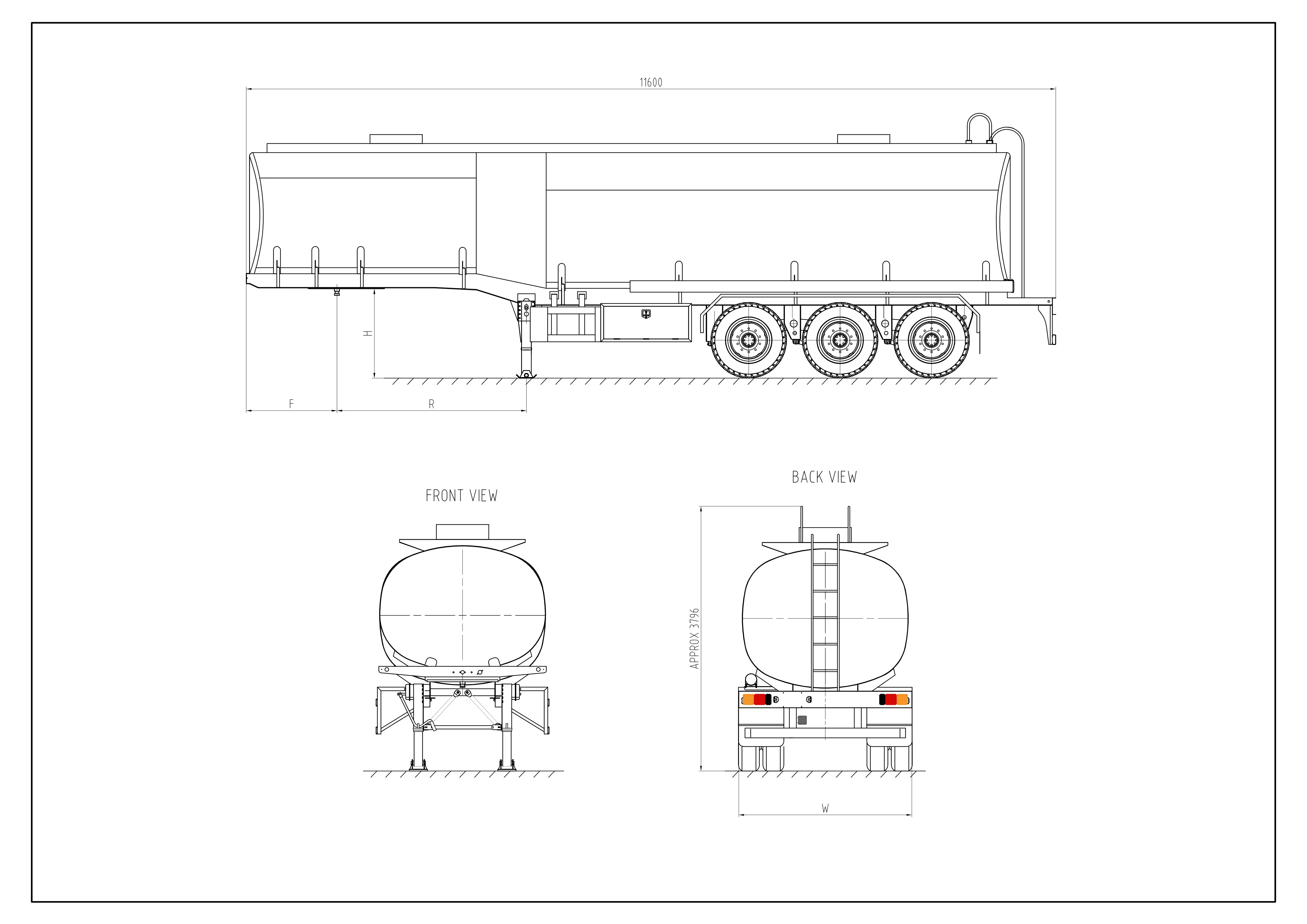 3 4 Axle Fuel Tank Semi Trailer Fuel Oil Transportation Water Tanker ...