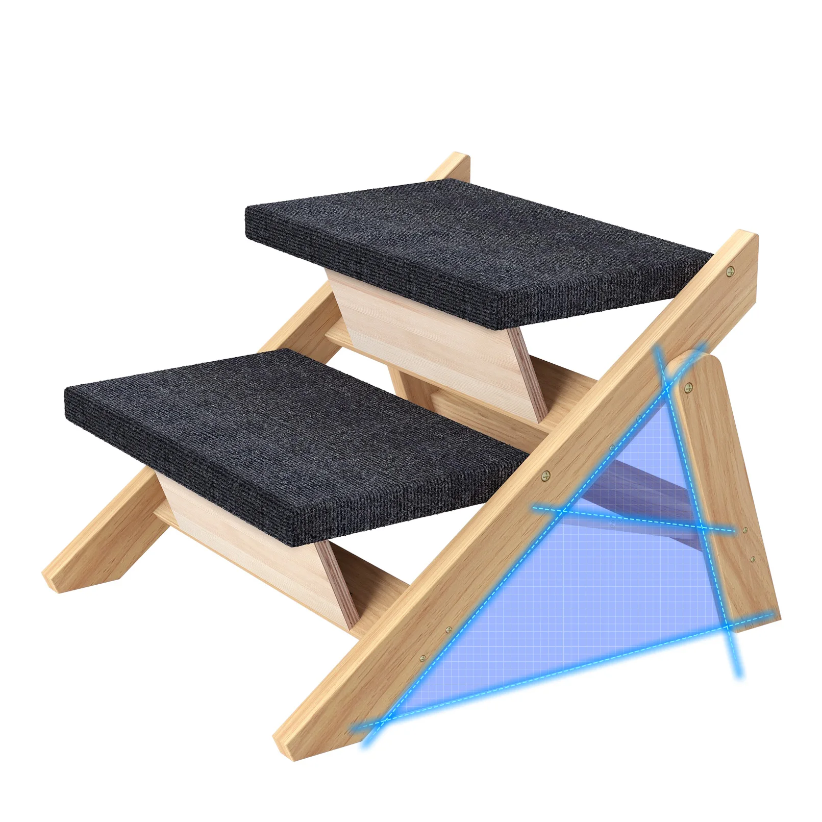Zmaker Foldable Pet Ramp - Portable Dog Stairs up to 110 Pounds