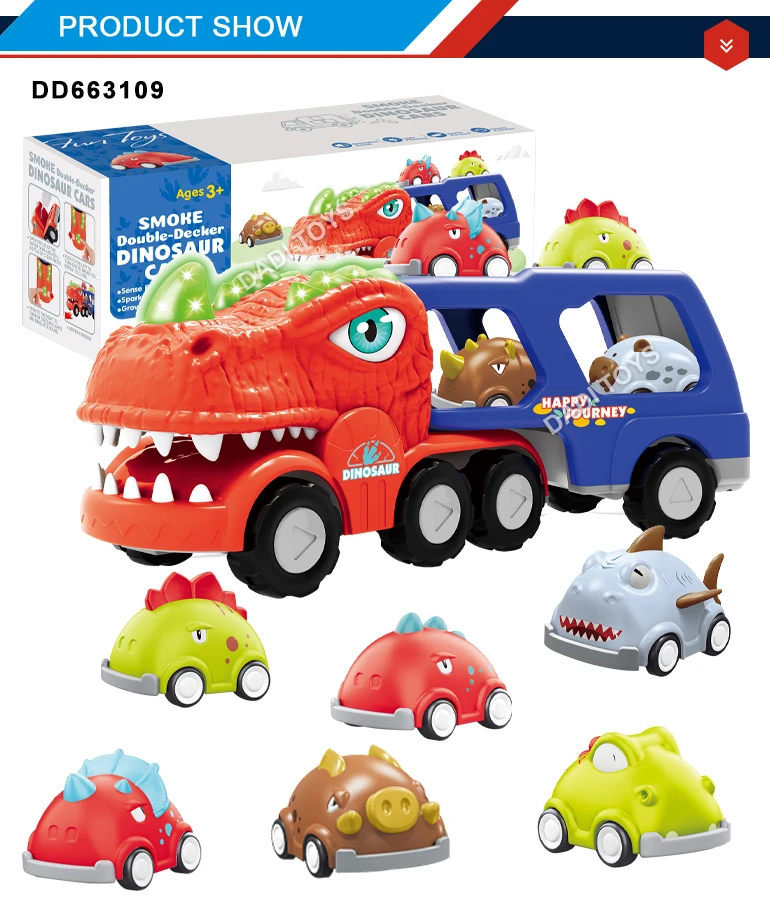 2023 Assembled Plastic Carrier Trailer Double Deck Friction Toy Vehicle ...