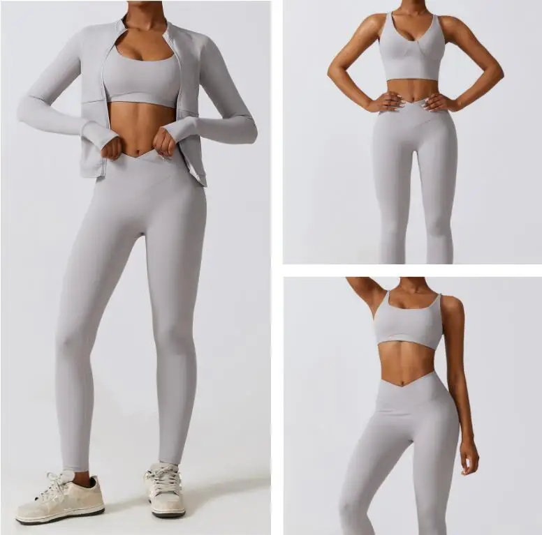 Pasuxi Custom Logo Women Fitness Sports Gym Long Sleeve Activewear Workout 2 Pcs Sets Top ...