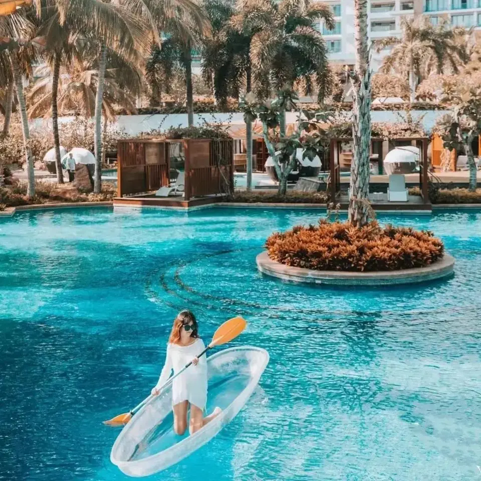 Factory Wholesale Pc Transparent Boat Canoe With Seat Multiplayer Kayak ...