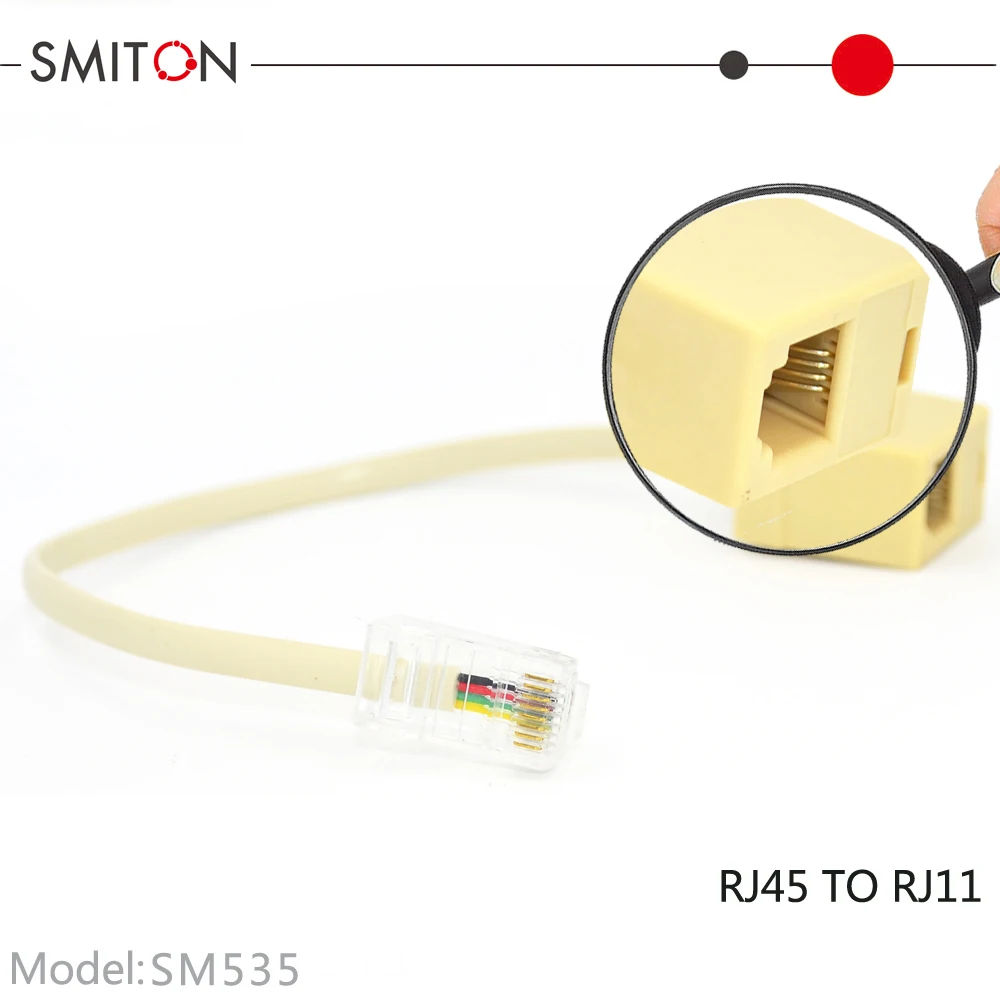 RJ45 Male to Female RJ11Connector Adapter Splitter RJ9 to RJ45 ...