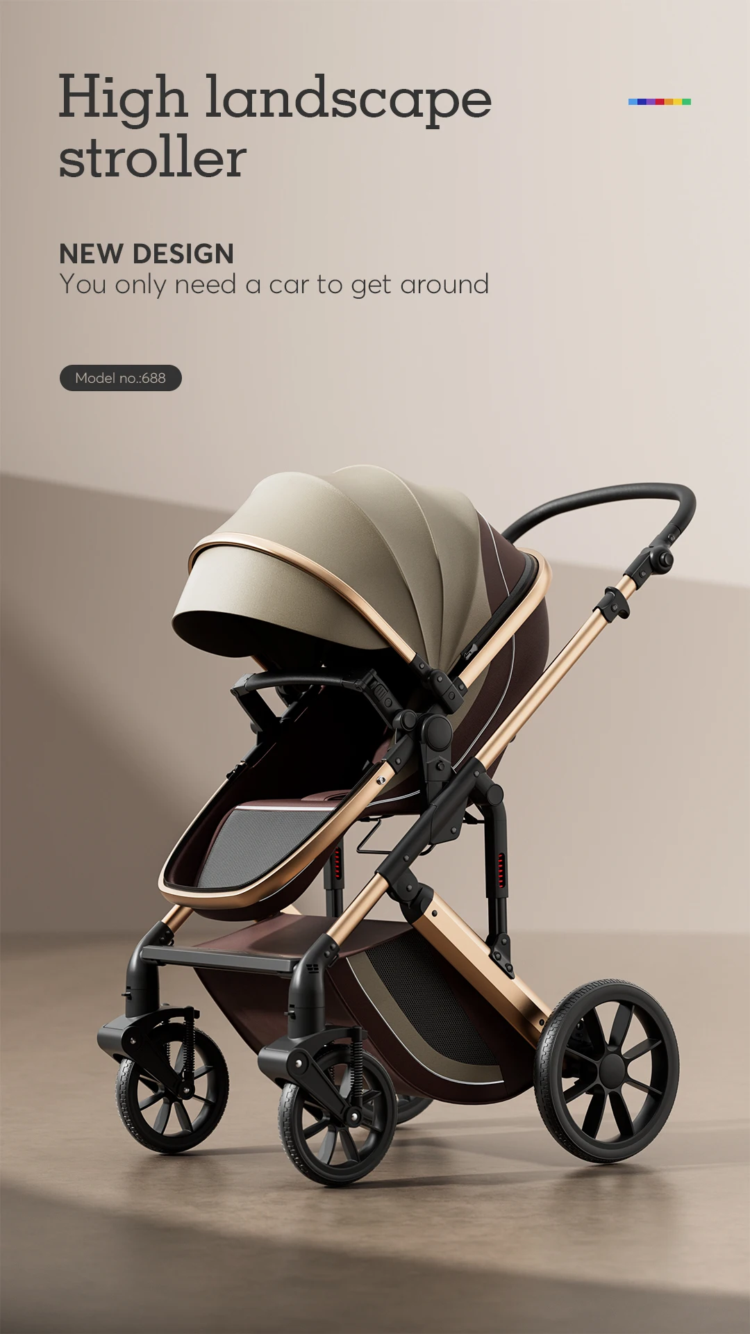 3 in 1 Travel System Baby Stroller Folding Pram Pushchair Luxury ...