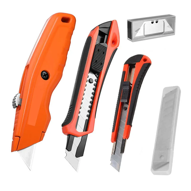 18mm Snap-off Retractable Box Cutter Set Diy Grade Steel Wallpaper And ...