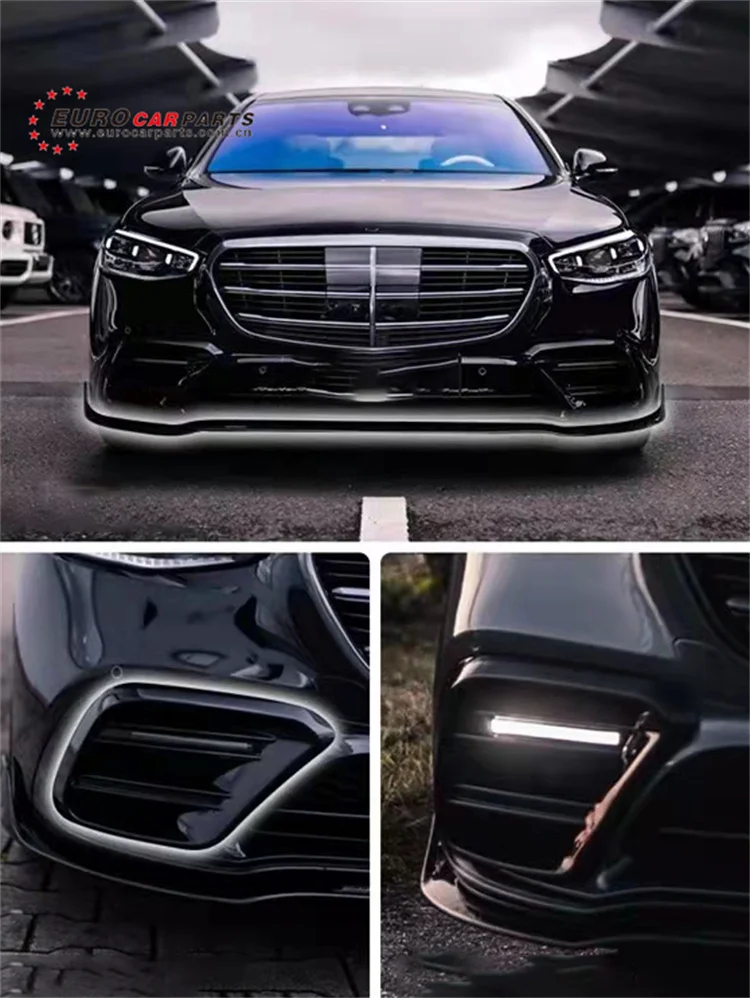 S-class W223 B-style Sport Car Front Lip And Diffuser Fit For W223 Dry ...