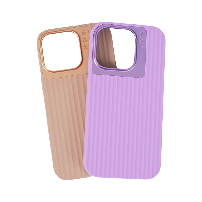 Multi-color Hot Selling Wave Texture Silicone Phone Case Metal Lens ...