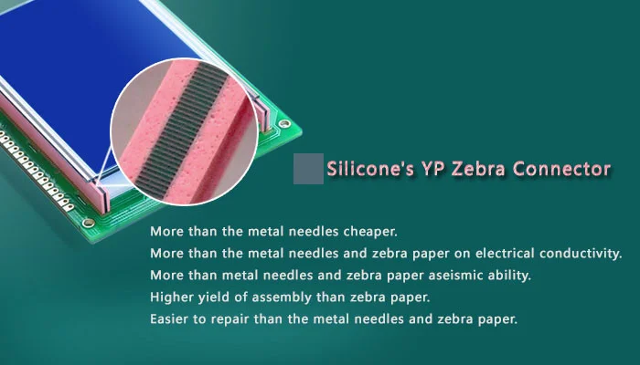 Kaixi Factory Direct Sale LCD to PCB Silicone Zebra Connectors