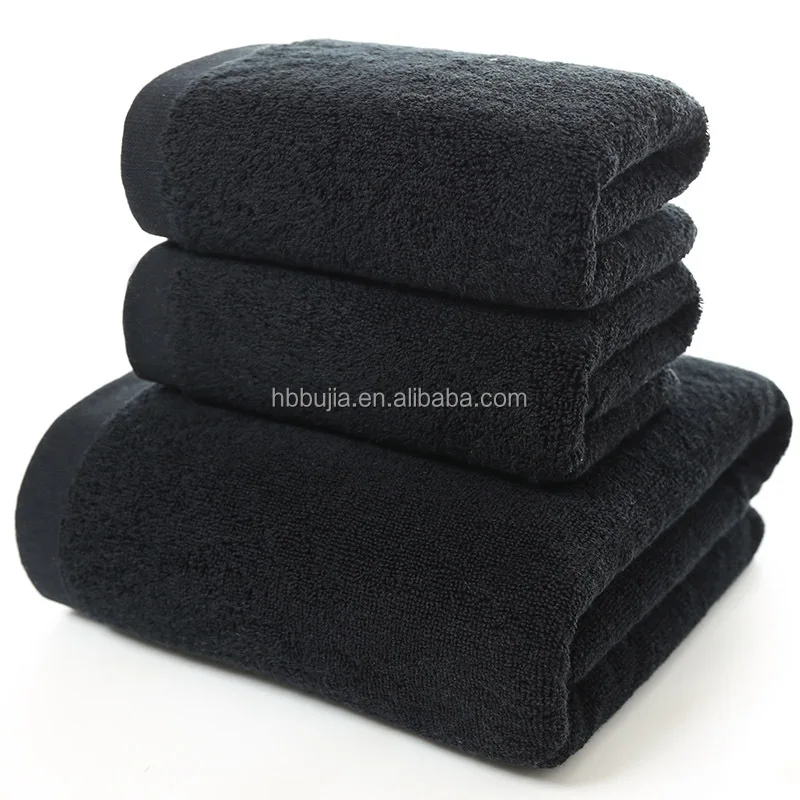 Wholesale Beauty Hand Face Bath Black Cotton Towel Black Towel Custom ...