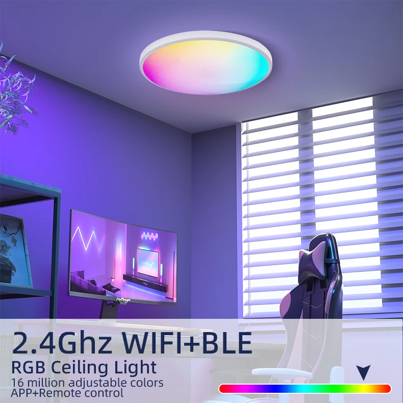 Modern Smart Ceiling Lights Colorful RGB Remote Control APP Home Smart ...