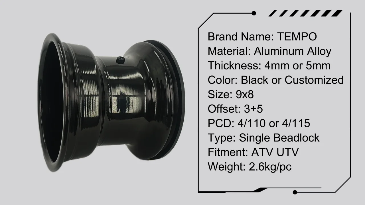 Tempo Atv Beadlock Wheel Spinning Allum. Front Rear Atv Beadlock Rim ...