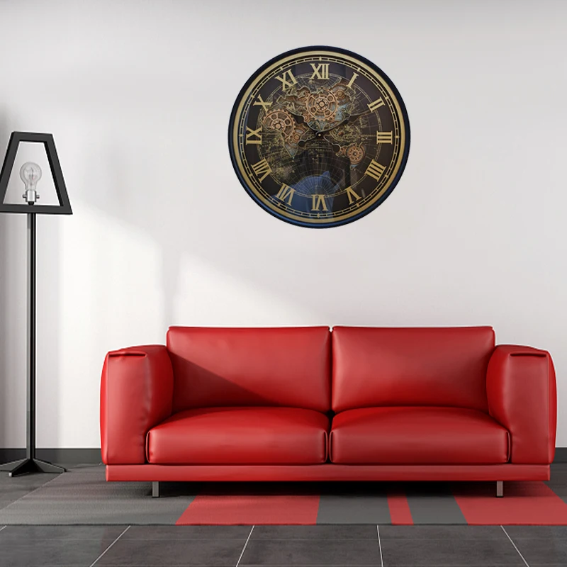 31 Inch Luxury Large Wall Clocks With Real Moving Gears New Gear Clock ...