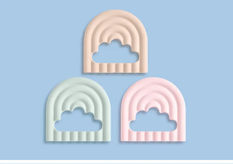 Custom Rainbow Cloud Teething Toy - Soft & BPA Free