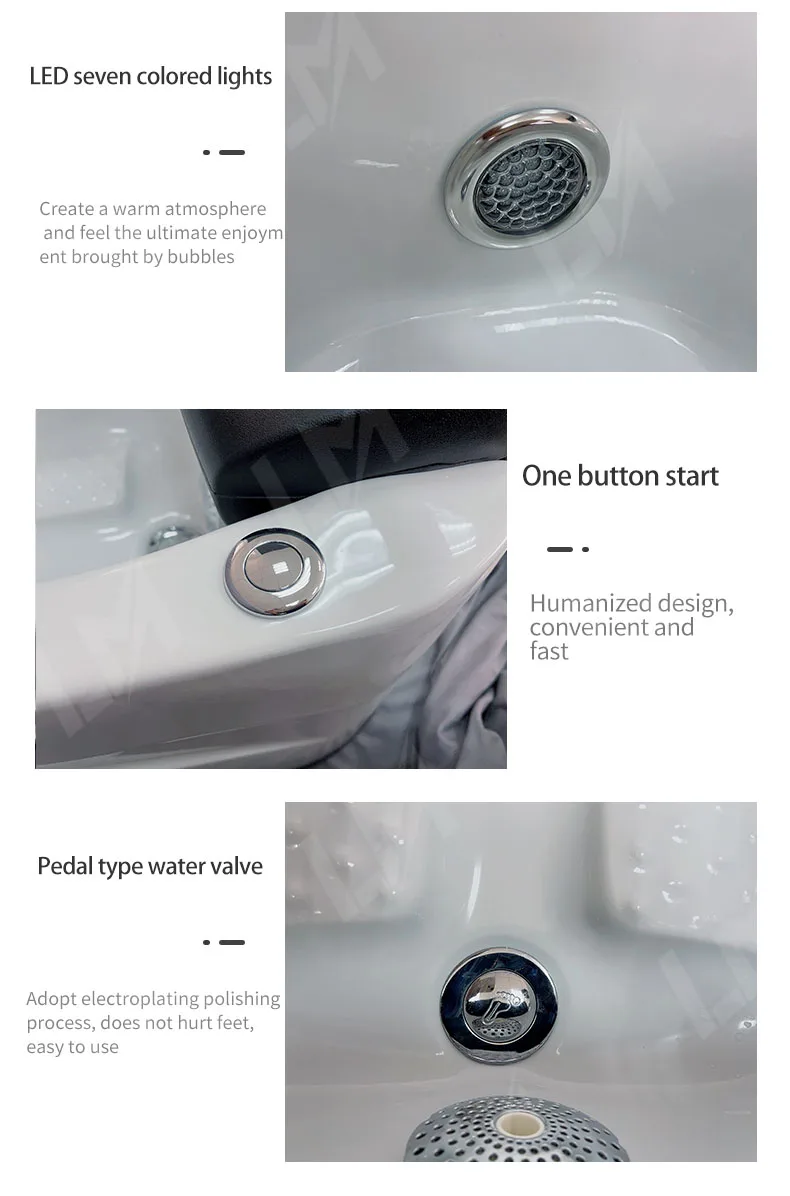 Beauty Salon Indoor Portable Acrylic Foot Bath Tub Pedicure Basin Foot ...