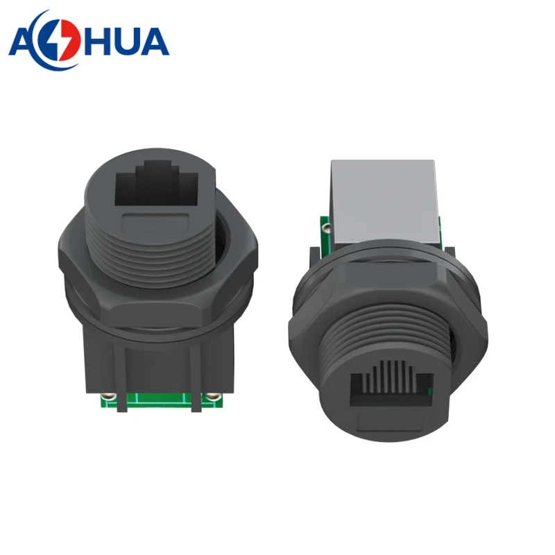 AHUA以太网线IP67防水面板安装RJ45连接器| Alibaba.com