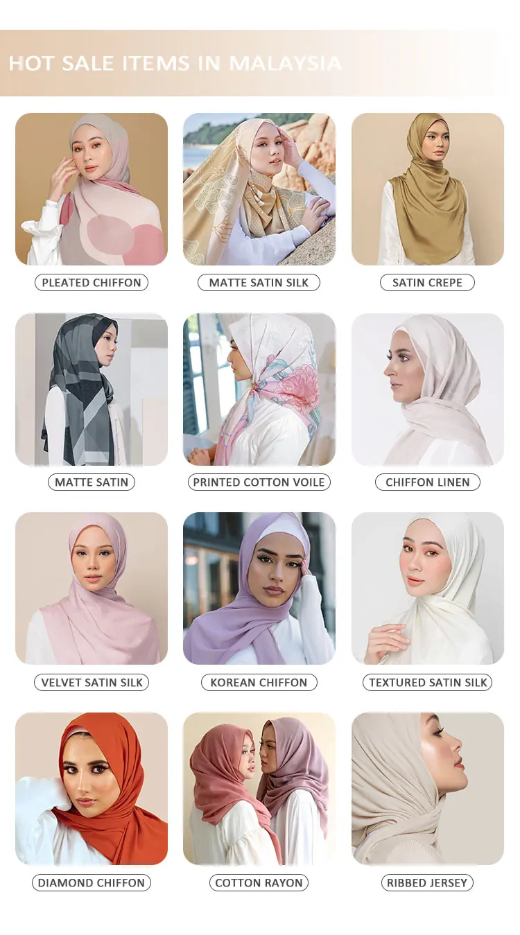 Tudung Moss Crepe Tie Back Hijab - Instant Malaysia Ironless Headscarf ...