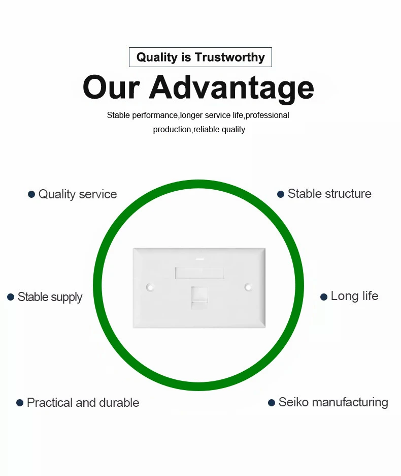 USA RJ45 Multiport Face Plate ABS Network wall faceplate RJ45 America ...