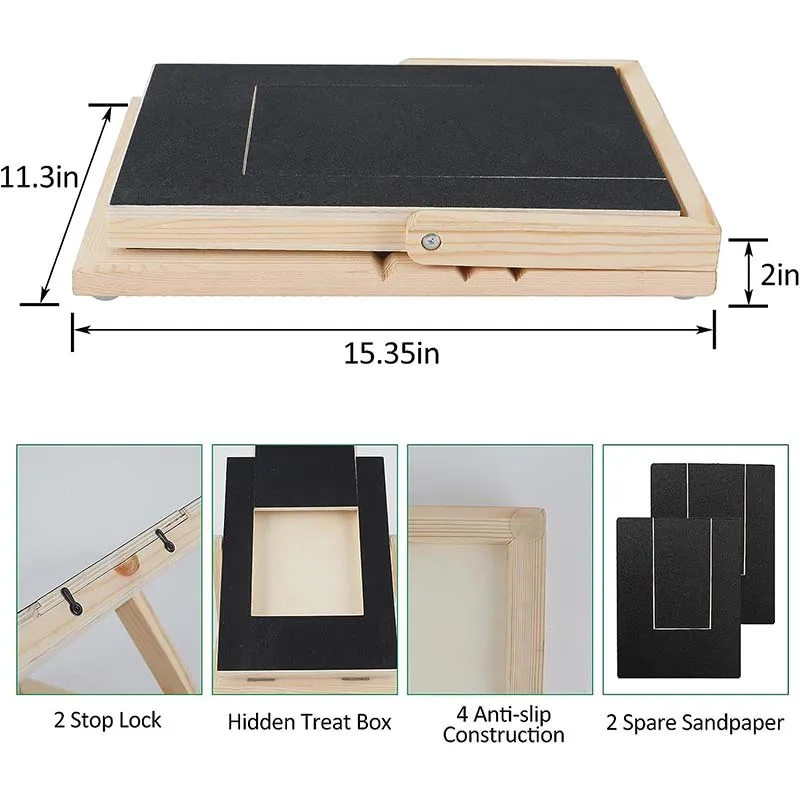 Scratch Square for Dogs Wooden Treat Box and Nail Alternative to Dog ...