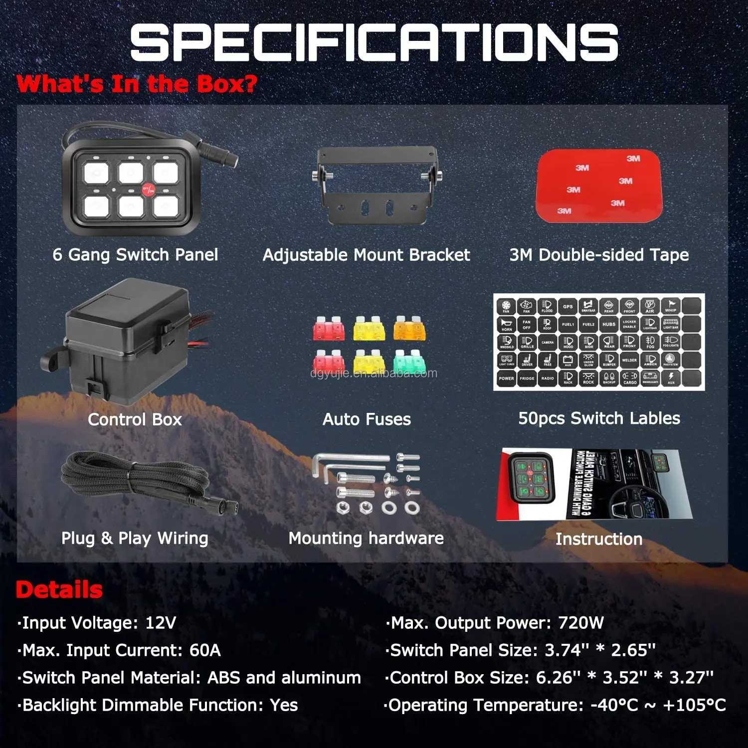 8 Gang Switch Panel with Electronic Relays for Trucks