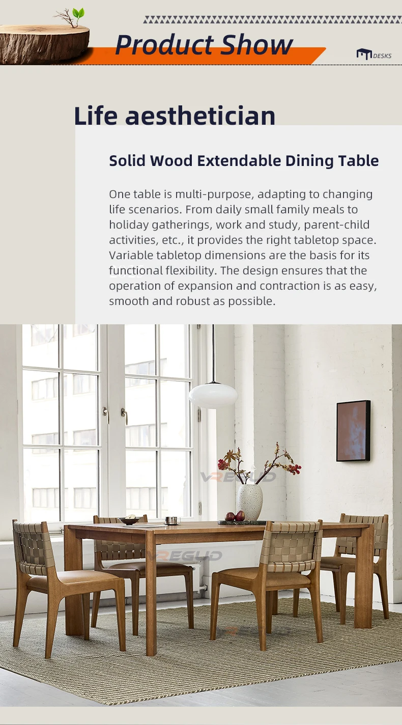 Otto Custom Solid Wood Dining Table Extendable Modern Sun Protection ...