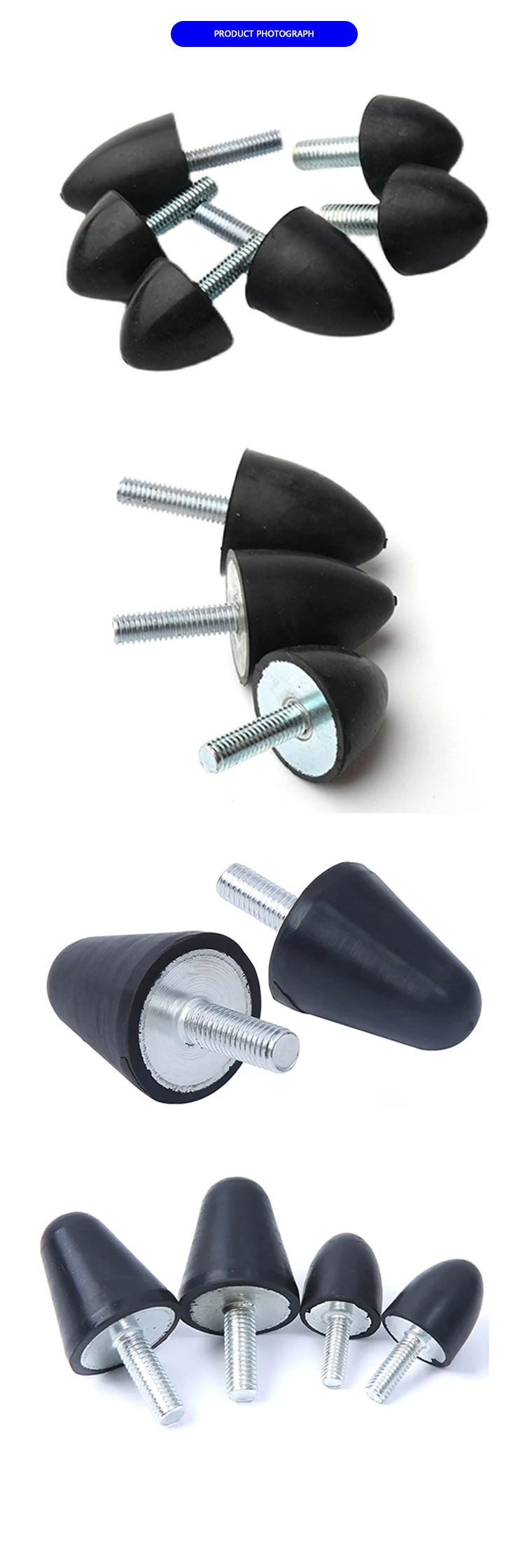 High Quality M6 M8 M10 Male Thread Cone Rubber Bump Stop Conical ...