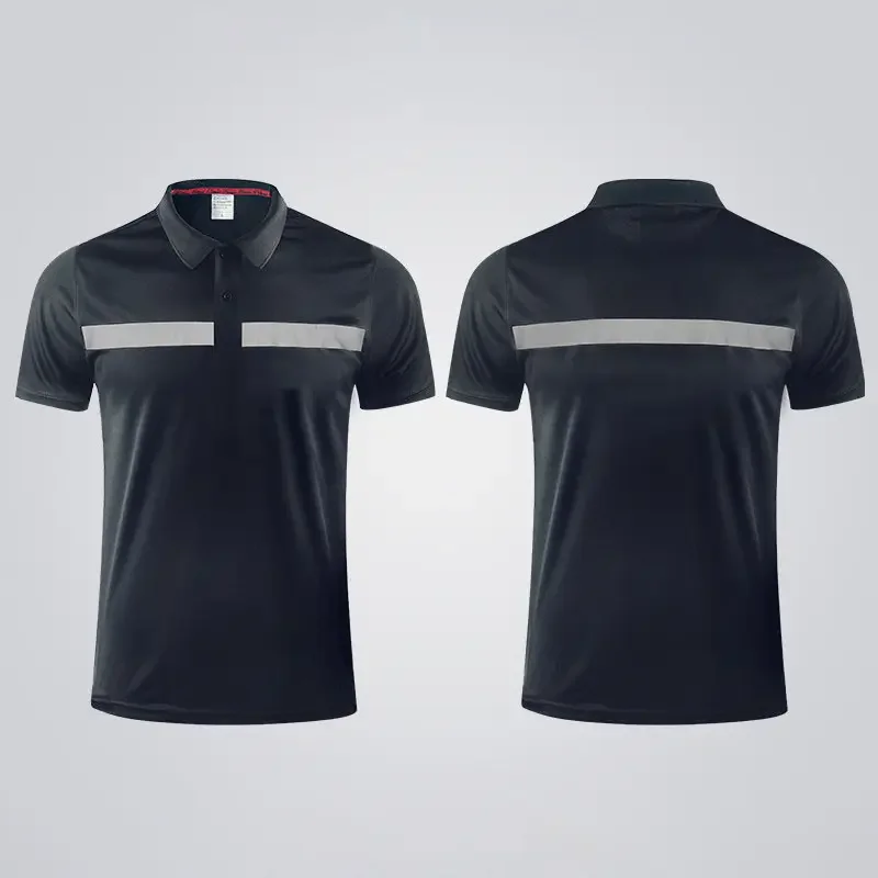 Black Work Shirt Men Safety Polo Shirt Summer Construction Workwear ...