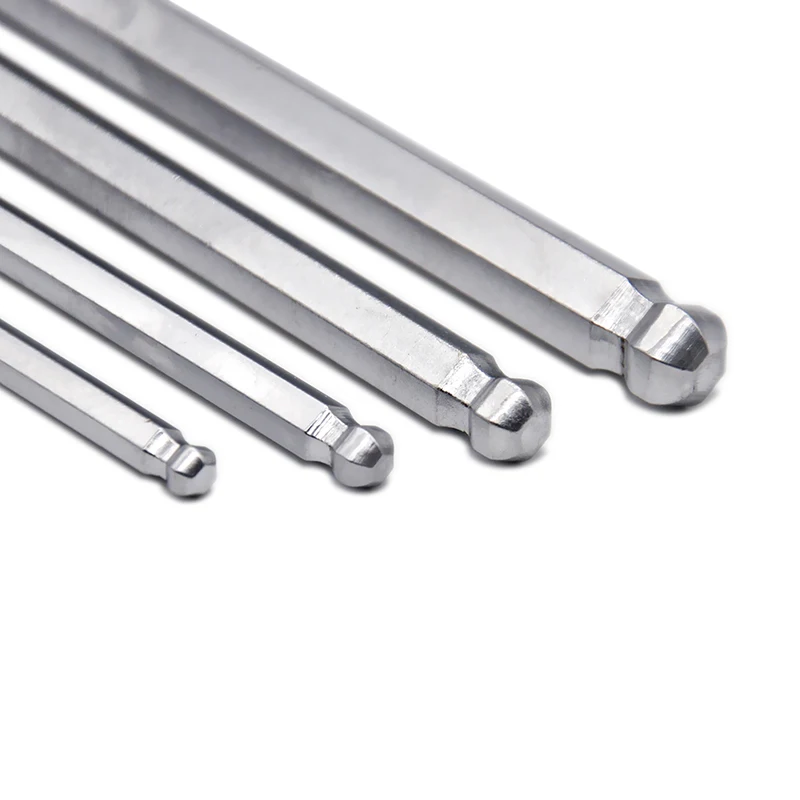 Long Hex Allen Key with Ball Nose End - Chrome Vanadium Steel