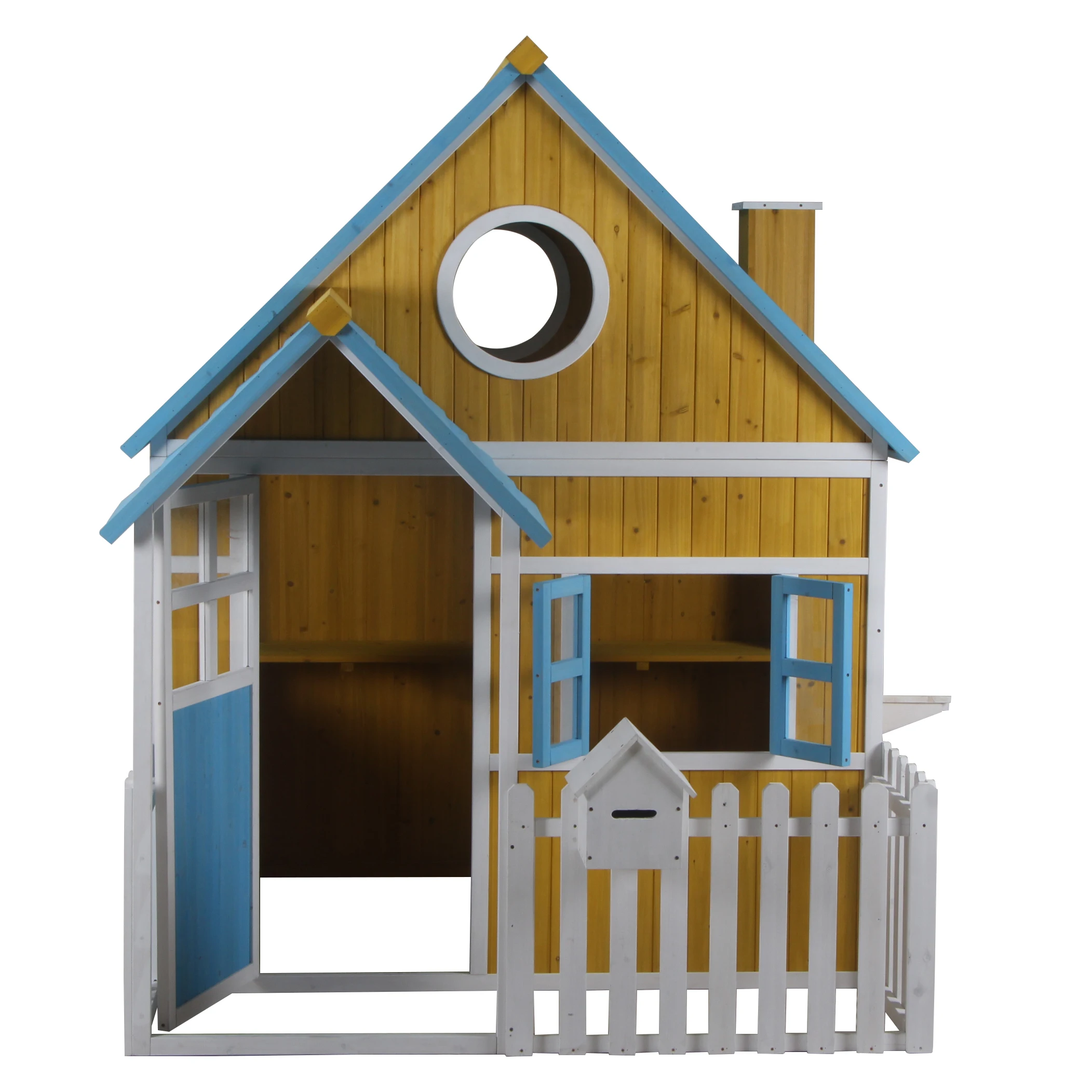 Large Kids Wooden House Outdoor Playground Garden Wood Big Playhouse ...