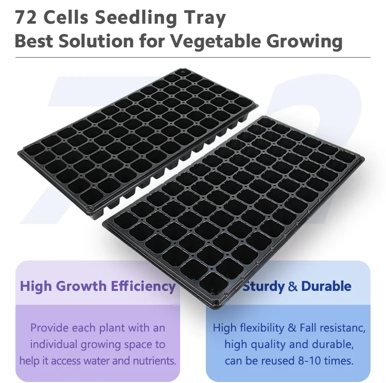 Greenhouse Nursery Seedling Tray Plastic Seed Starter Tray 72 Cell ...