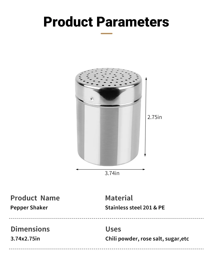 Stainless Steel Spice Shaker Seasoning Dispenser Spice Bottles With ...