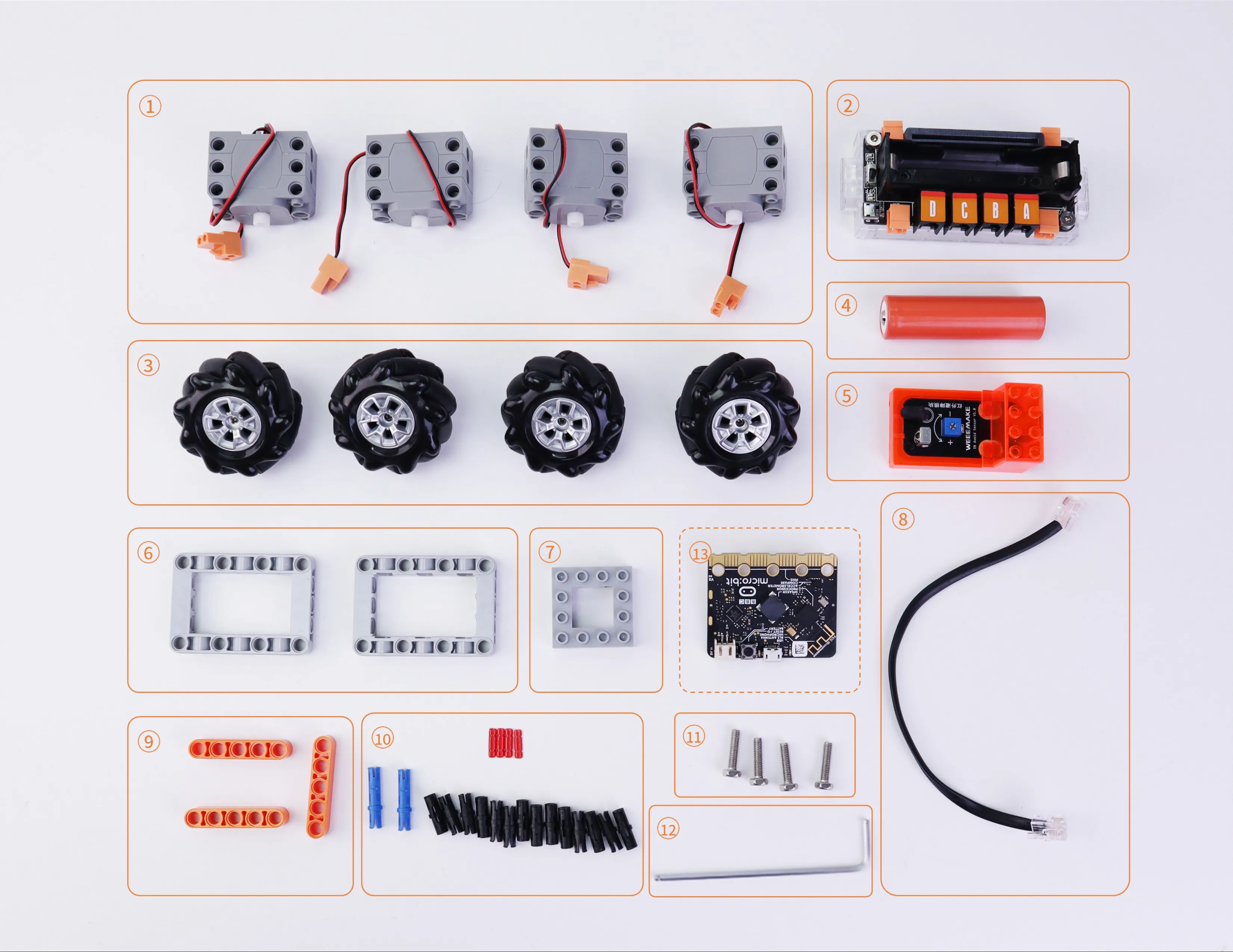 4wd Micro:bit Mecanum Chassis Robot Mini Diy Educational Programmable ...