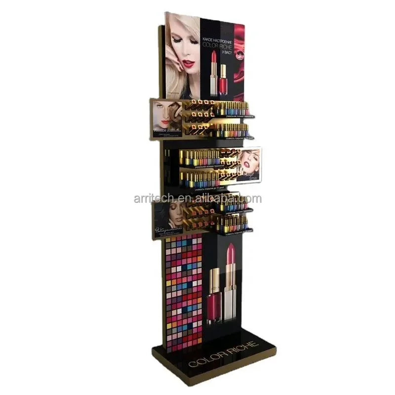 New Design Customizable Floor Standing Make-up Display Rack Acrylic ...