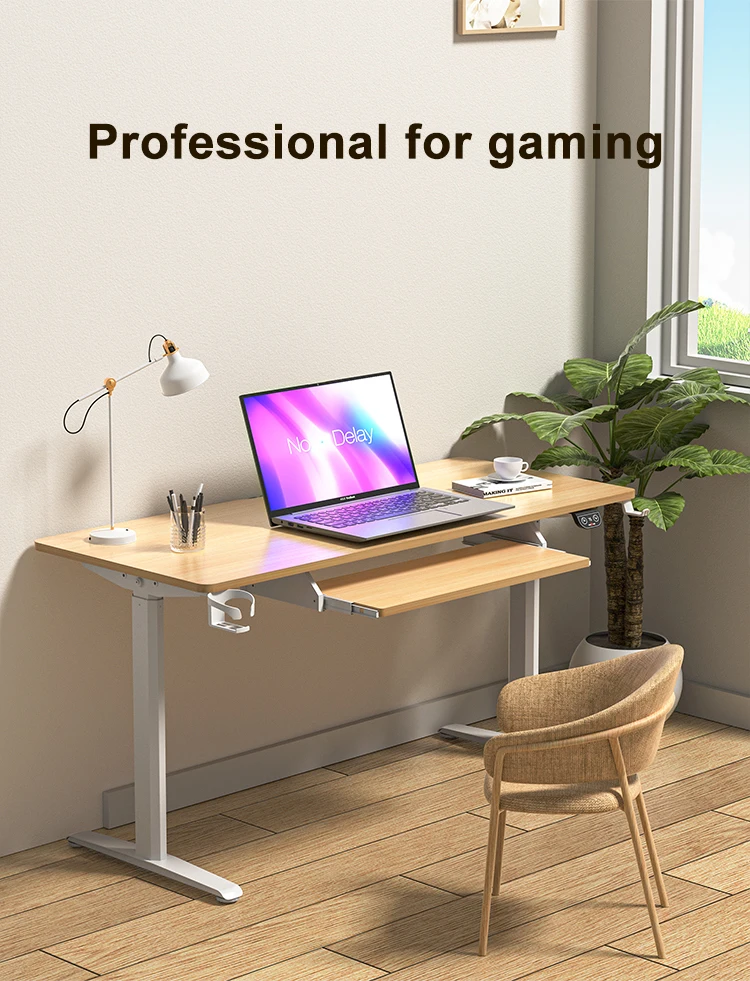 Gaming Desk Metal Frame Gaming Desk Full Monitor Stand With Keyboard ...