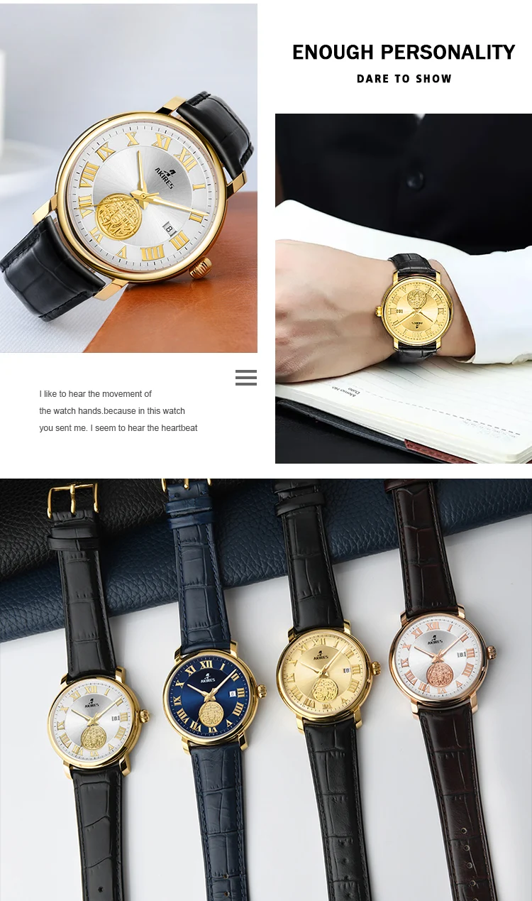 Luxury Chinese Style Design Men's Waterproof Stainless Steel Mechanical ...