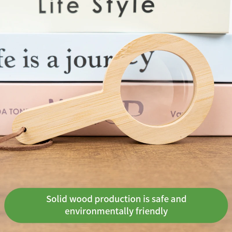 BIJIA Wooden Magnifying Glass for Kids 5x Handheld Magnifier Factory ...