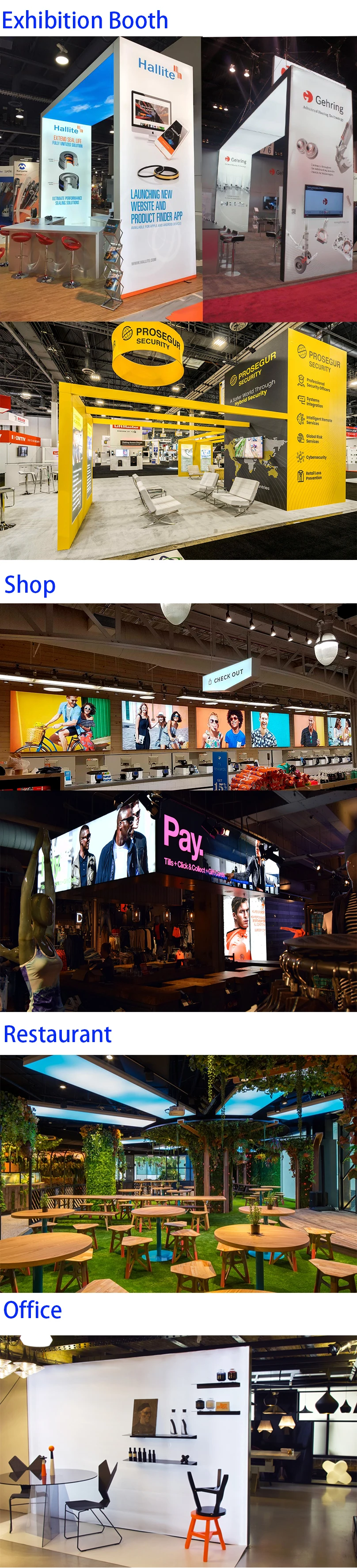 Trade Show Exhibition Booth Display Tension Fabric Backdrop Rectangular ...